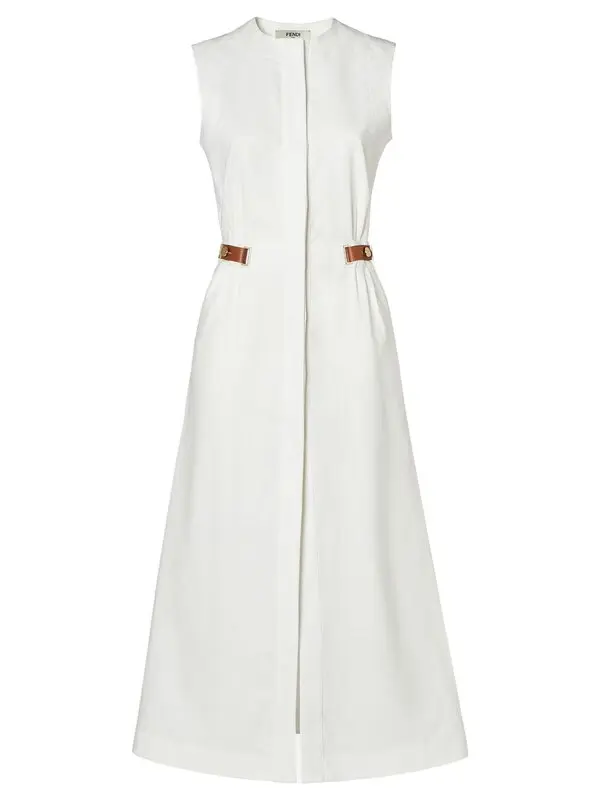 Fendi Dress White Linen Dress - [white]